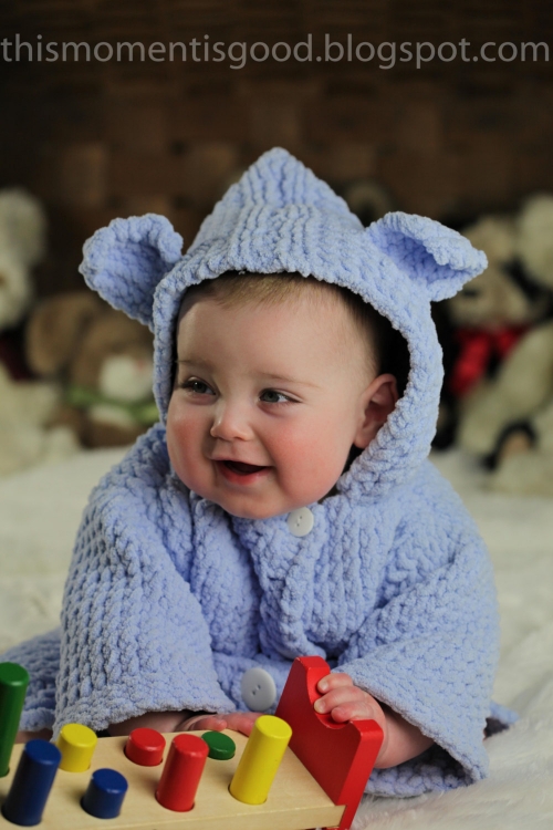 LOOM KNIT BABY BATHROBE PATTERN. SPA QUALITY AND TEDDY BEAR THEMED ...