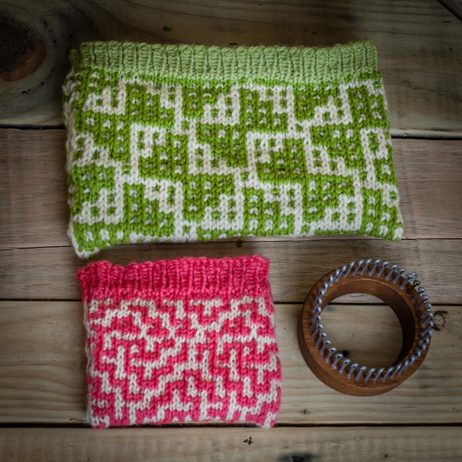 Loom Knit Wallet, Make Up Bag 2 PATTERN Set. Mosaic Wallet Make up bag ...