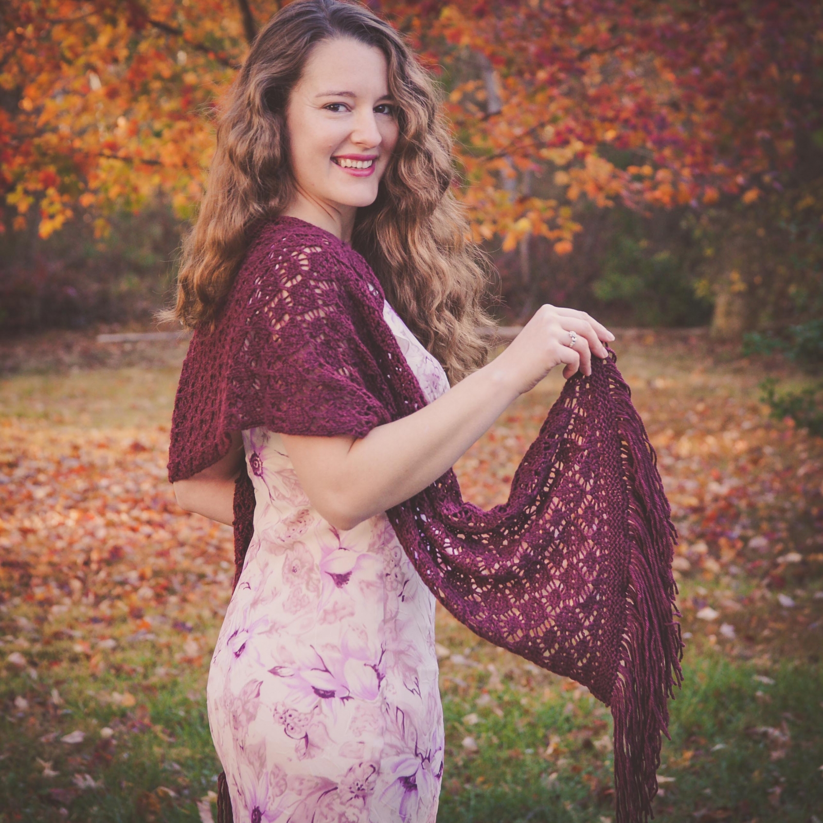 Loom knit lace shawl, wrap, scarf PATTERN | This Moment is Good